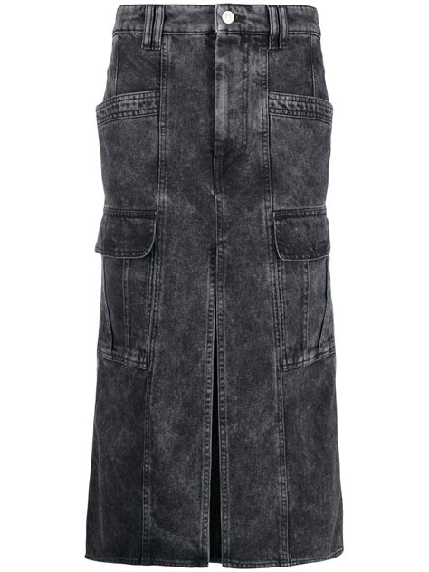 Isabel Marant High Waisted Denim Midi Skirt Farfetch