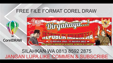 Desain Banner Hut Ri Ke Youtube