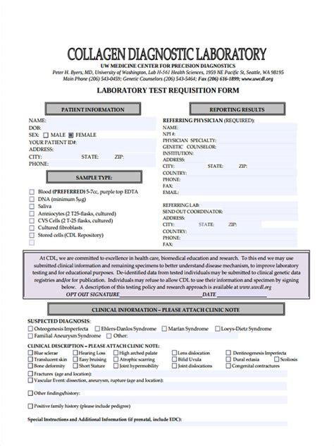 Free Sample Lab Requisition Forms In Pdf