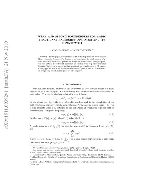 pdf weak and strong boundedness for p adic fractional hausdorff operator and its commutator