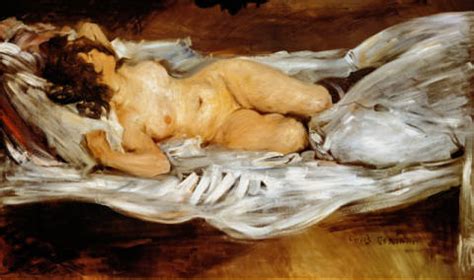 Lovis Corinth Reclining Nude Art Print Canvas On Stretcher Framed