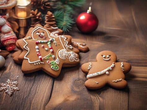 Conjunto De Dulces Galletas De Pan De Jengibre Para Navidad Aisladas