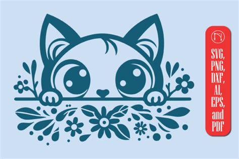 PEEKING CAT SVG Cut File Graphic By NGISED Creative Fabrica