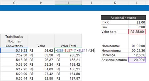 Excel C Lculo De Hora Adicional Noturna Guia Do Excel