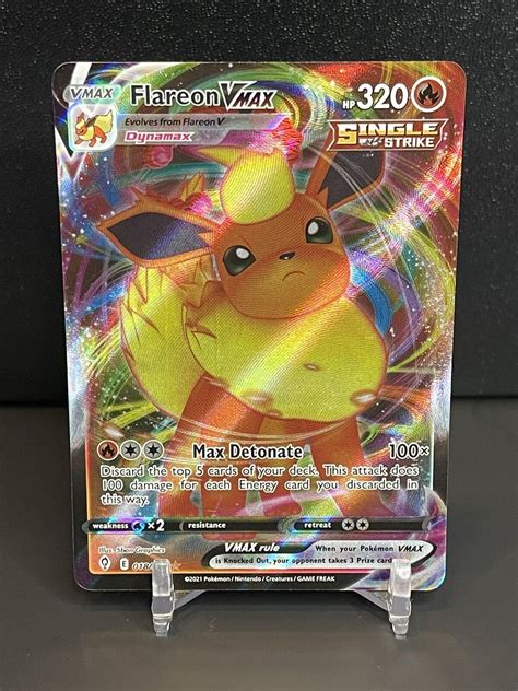 Pokemon TCG Evolving Skies Flareon VMAX 018 203 Full Art Ultra Rare NM