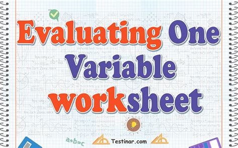 Evaluating One Variable Worksheets