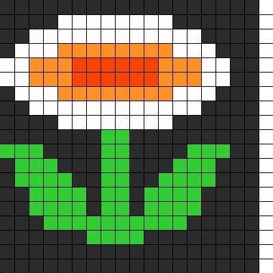 Super Mario Bros Fire Flower Perler Bead Pattern Bead Sprites Misc