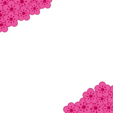 Cherry Blossom Flowers Border Frame Vector Cherry Blossom Flowers