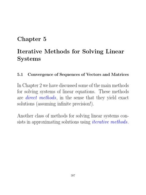 iterative methods for solving linear systems pdf matrix mathematics vector space