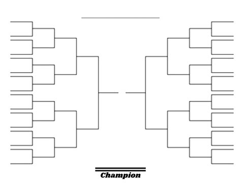 32 Team Tournament Bracket Sports Bracket Printable Sports Brackets