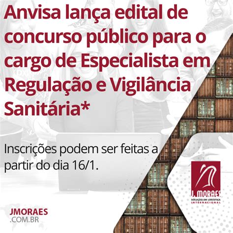 Anvisa lança edital de concurso público para o cargo de Especialista em