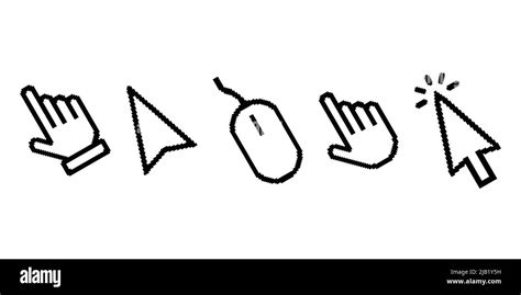 Pixel Cursor Icons Symbols Set Stock Vector Image Art Alamy