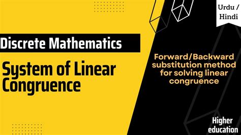 linear congruence system of linear congruence discrete mathematics solutions of system