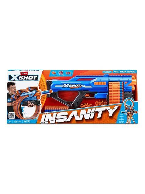 Xshot Insanity Blaster Mad Mega Barrel Bleu Kiabi
