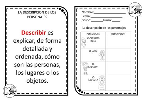 Excelente descripción de personajes Material Educativo