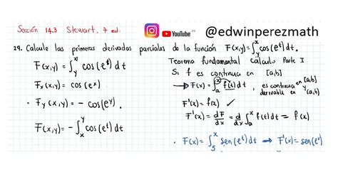 Cálculo Stewart Ej 29 Sección 14 3 Derivadas parciales de F x y int