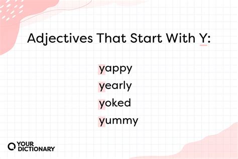 Adjectives That Start With Y YourDictionary