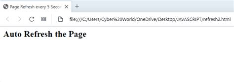 how to auto refresh web page every 5 seconds using javascript