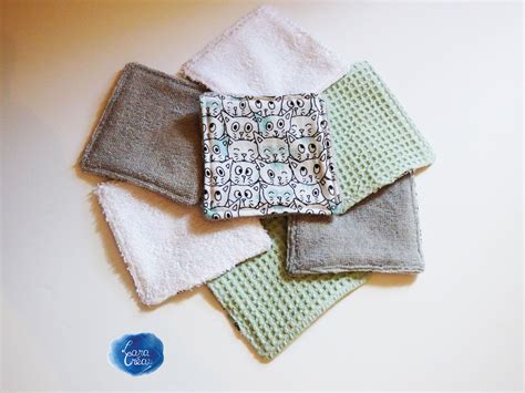 Lot de 7 lingettes démaquillantes lavables fait main made in france