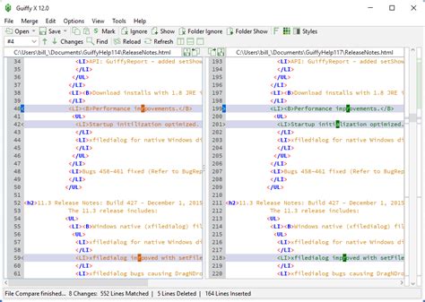diff tool visually compare files with guiffy