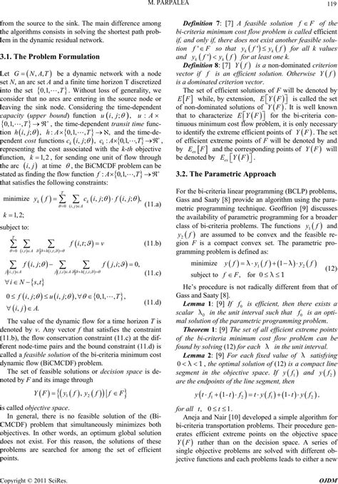 a parametric approach to the bi criteria minimum cost dynamic flow problem
