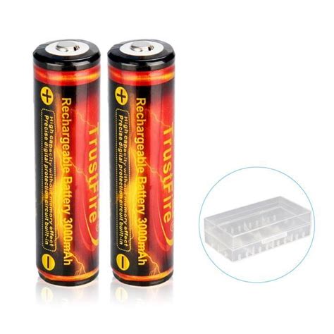 2 pièces 3000 mAh 3 7 V Batterie Lithium ion 18650 Rechargeable