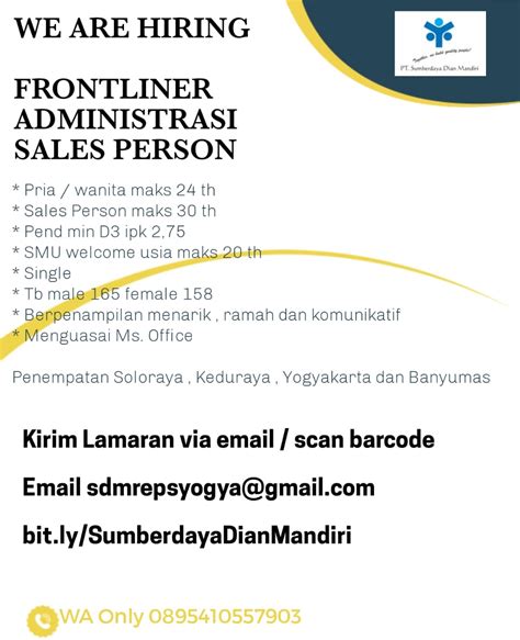 Lowongan Pekerjaan PT Sumberdaya Dian Mandiri ACEC UMS