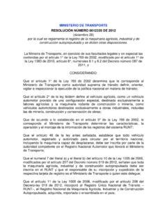 MINISTERIO DE TRANSPORTE RESOLUCIÓN ministerio de transporte
