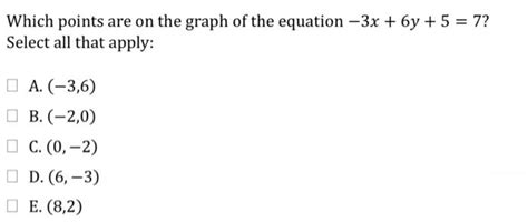 solved which points are on the graph of the equation
