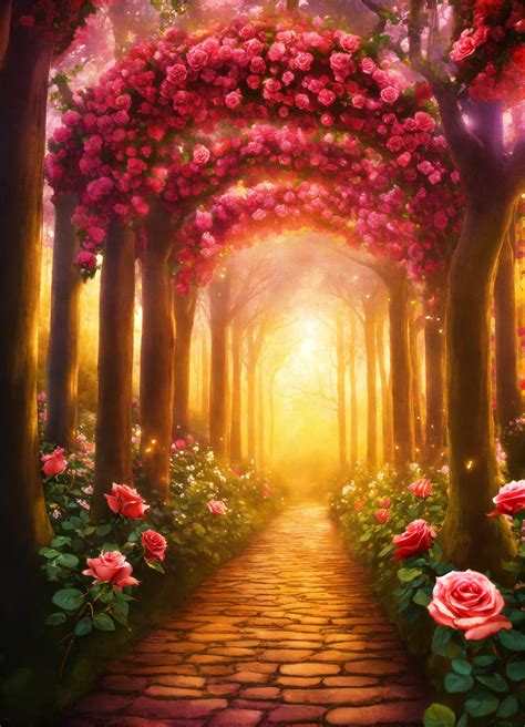 Lexica Journey Deep Into An Enchanted Forest Where Towering Rose