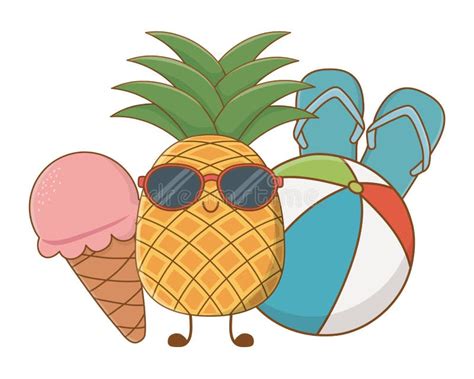 Ver o E Desenhos Animados Engra ados Dos Frutos Ilustração do Vetor