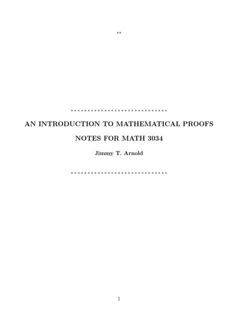 an introduction to mathematical proofs notes for math 3034 jimmy t arnold pdf theorem