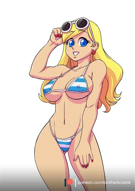 Rule 34 1girls Big Breasts Bikini Blonde Hair Blue Eyes Breasts Brother Tico Cleavage Earrings