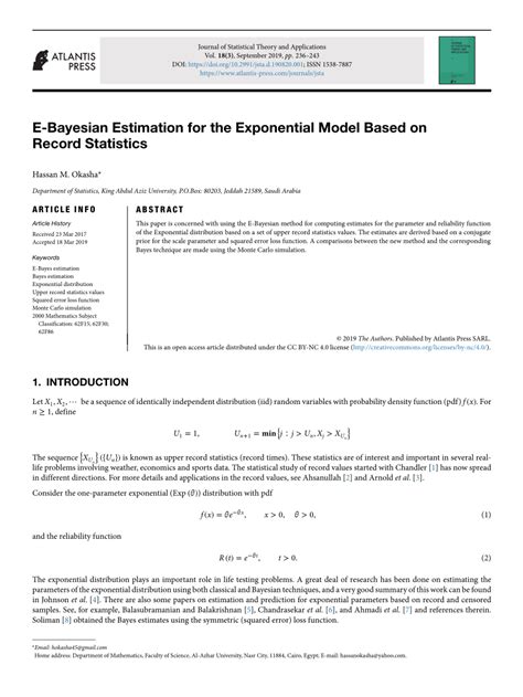 pdf e bayesian estimation for the exponential model based on record statistics