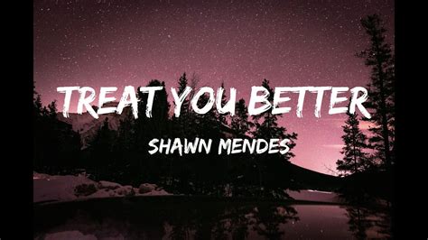Shawn Mendes Treat You Better Lyrics Youtube