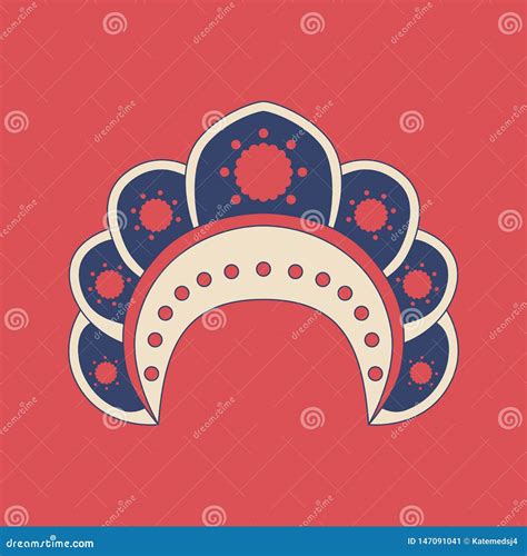 Vector Kokoshnik In Modern Flat Style On Light Background Poster With