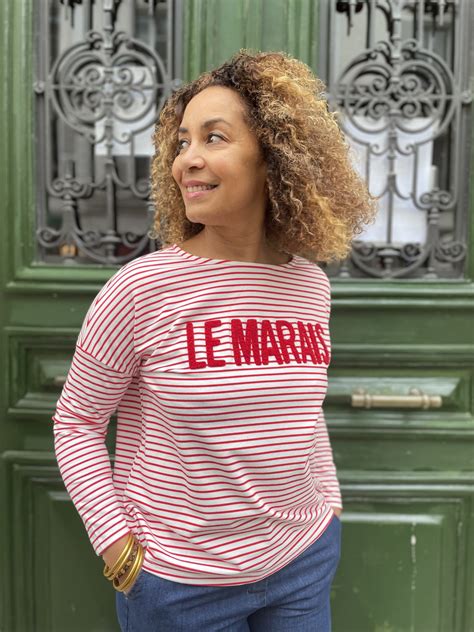 Tee shirt marinière rouge Le Marais Mukasa