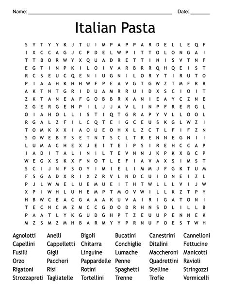Free Printable Italy Word Search 10 Puzzles On Food Fashion People