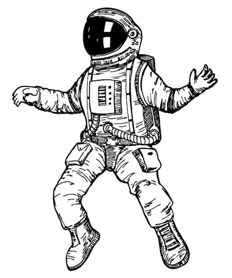 Ilustração vetorial de astronauta astronauta em traje espacial no