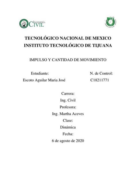 Impulso Y Cantidad De Movimiento Holisoymajo Udocz