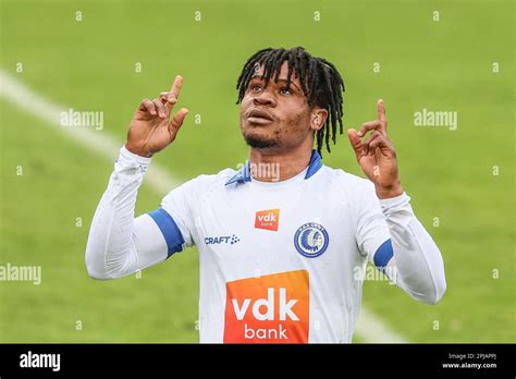 Seraing Belgium 01st Apr 2023 Gent S Gift Emmanuel Orban Celebrates