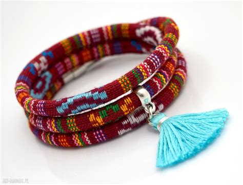 bransoletka magnetoos boho aztekoo z chwostem efektowne ღ art Madam pl