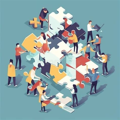 El Concepto De Trabajo En Equipo Exitoso Stock de ilustración