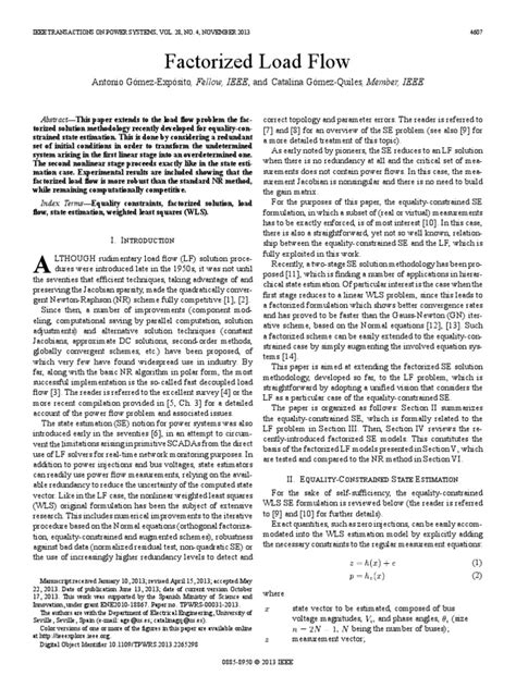 factorized load flow pdf pdf matrix mathematics vector space