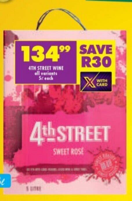 4TH STREET WINE All Variants 5L Each Offer At Shoprite