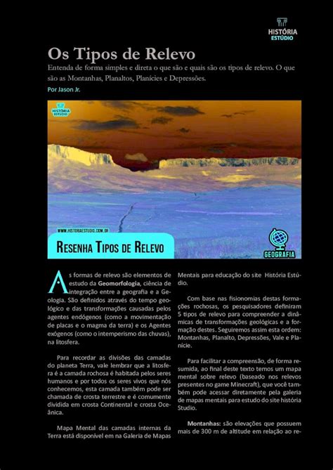 PDF Os Tipos De Relevo Os Tipos De Relevo Entenda De Forma