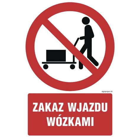 Znak GC065 Zakaz wchodzenia z wózkami 10x15cm płyta