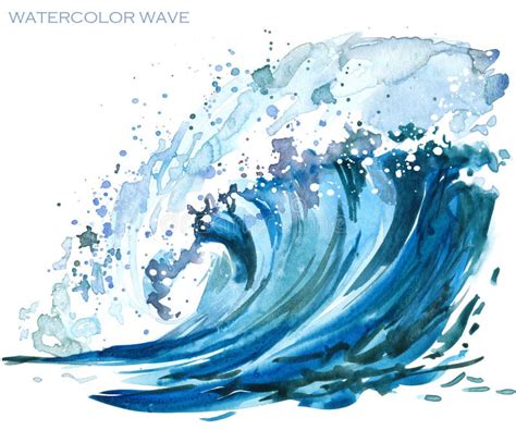 Illustration D Aquarelle De Vague De Mer Illustration Stock