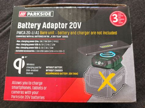 Parkside X20V Aku Wireless USB Baterijski Adapter PWCA 20 Li A1 Novo