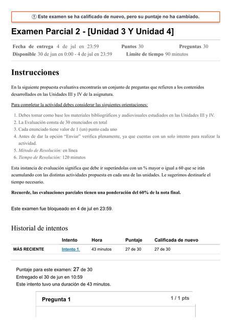 Examen Parcial Unidad Y Unidad Matem Tica Para La Empresa Ii